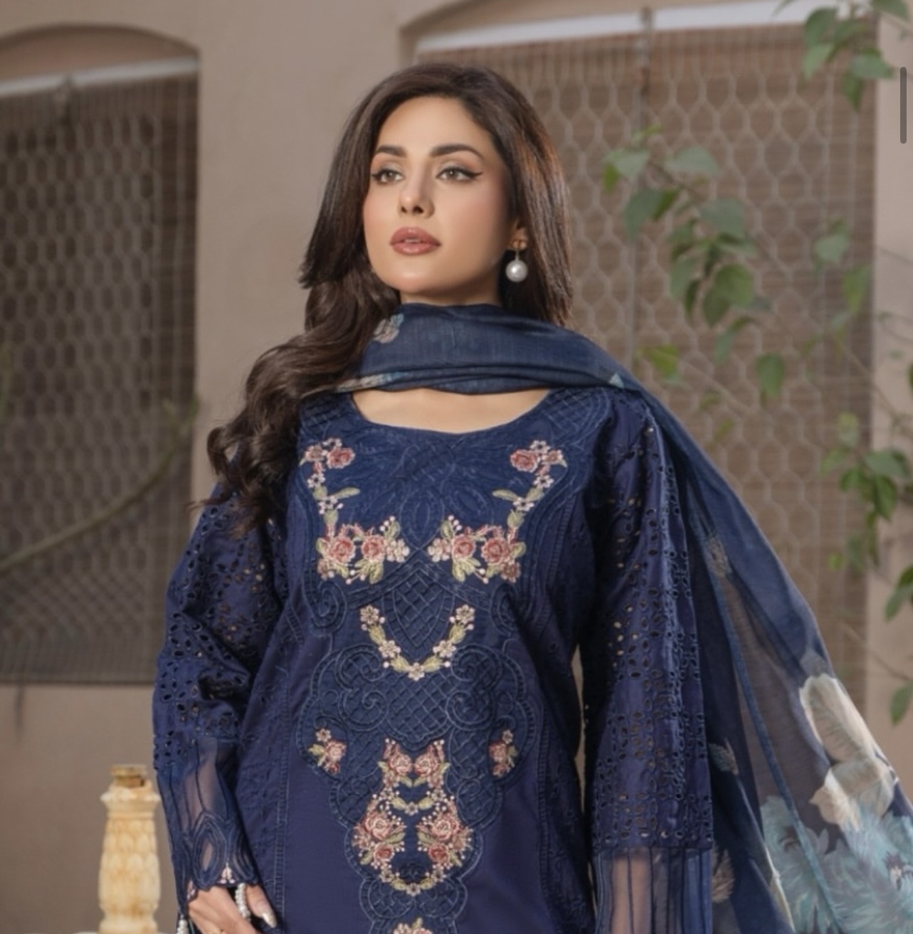 RaniyaH Embroidered Cotton 3Pcs Suit - Tisha Royal Boutique