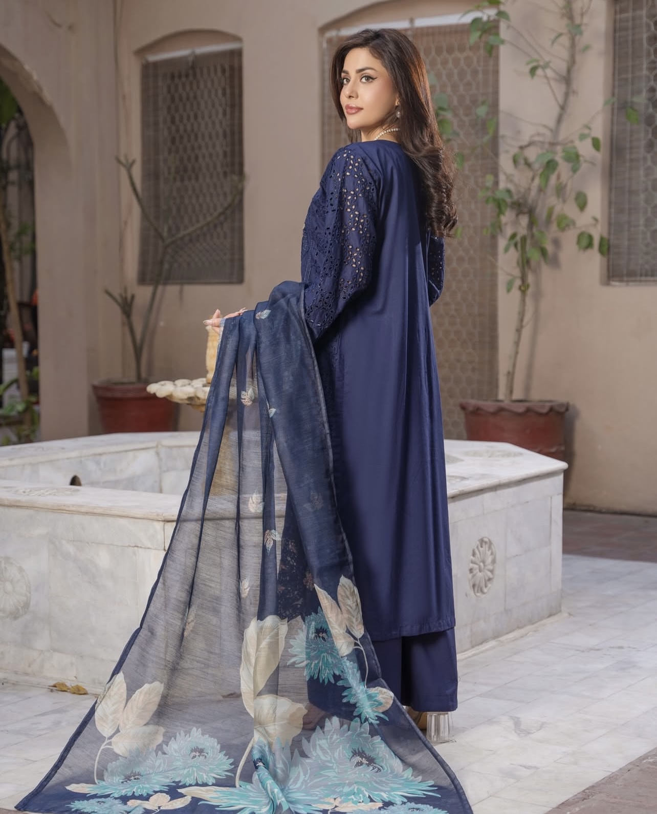 RaniyaH Embroidered Cotton 3Pcs Suit - Tisha Royal Boutique